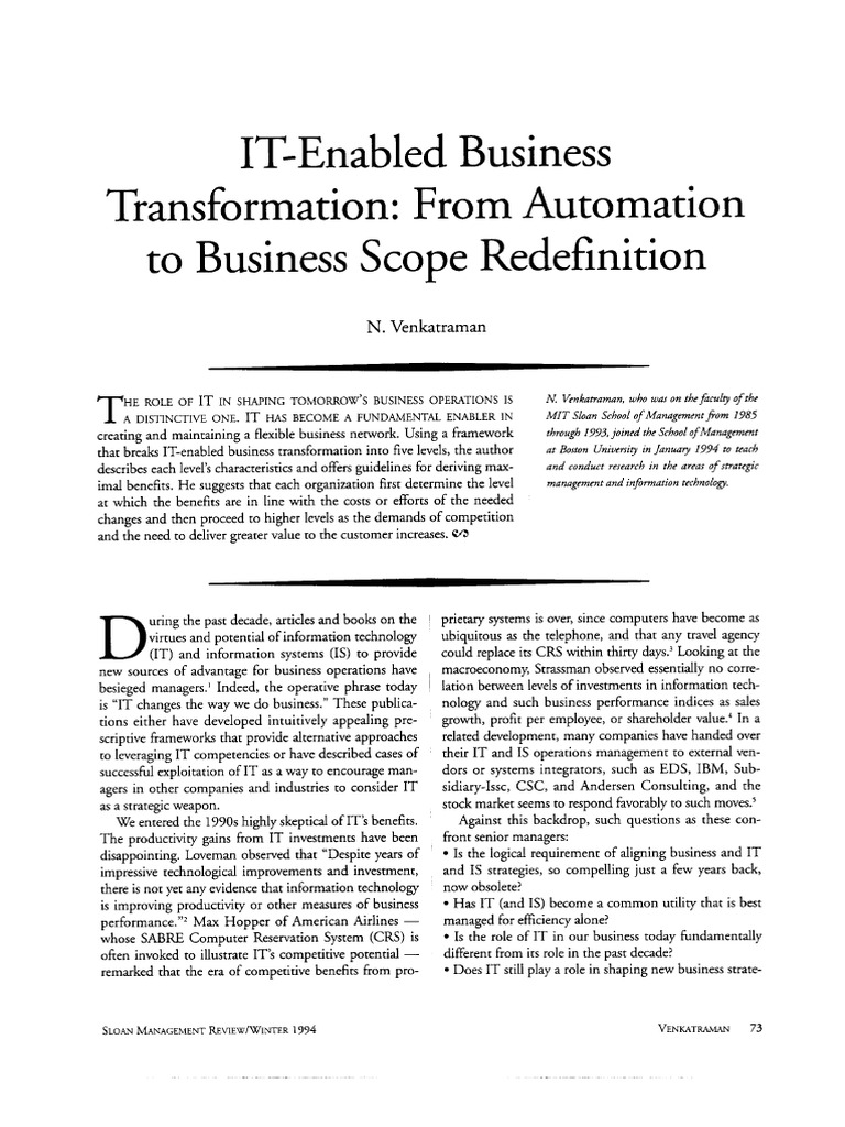 IT-Enabled Business Transforma | PDF