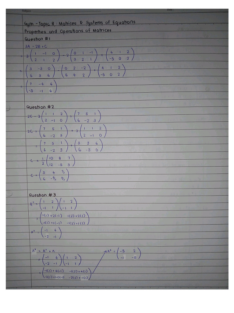 Tutorial_8_-_Matrices_and_System_of_Equations | PDF