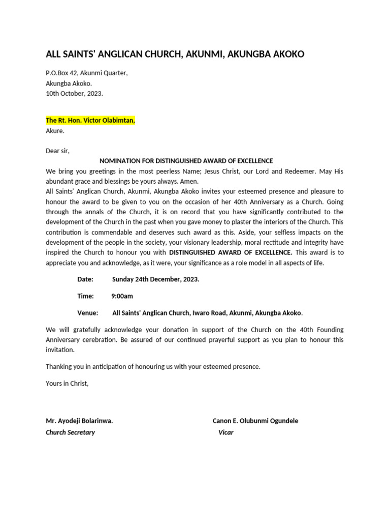 Award Letters | PDF | Social Science | Religion & Spirituality