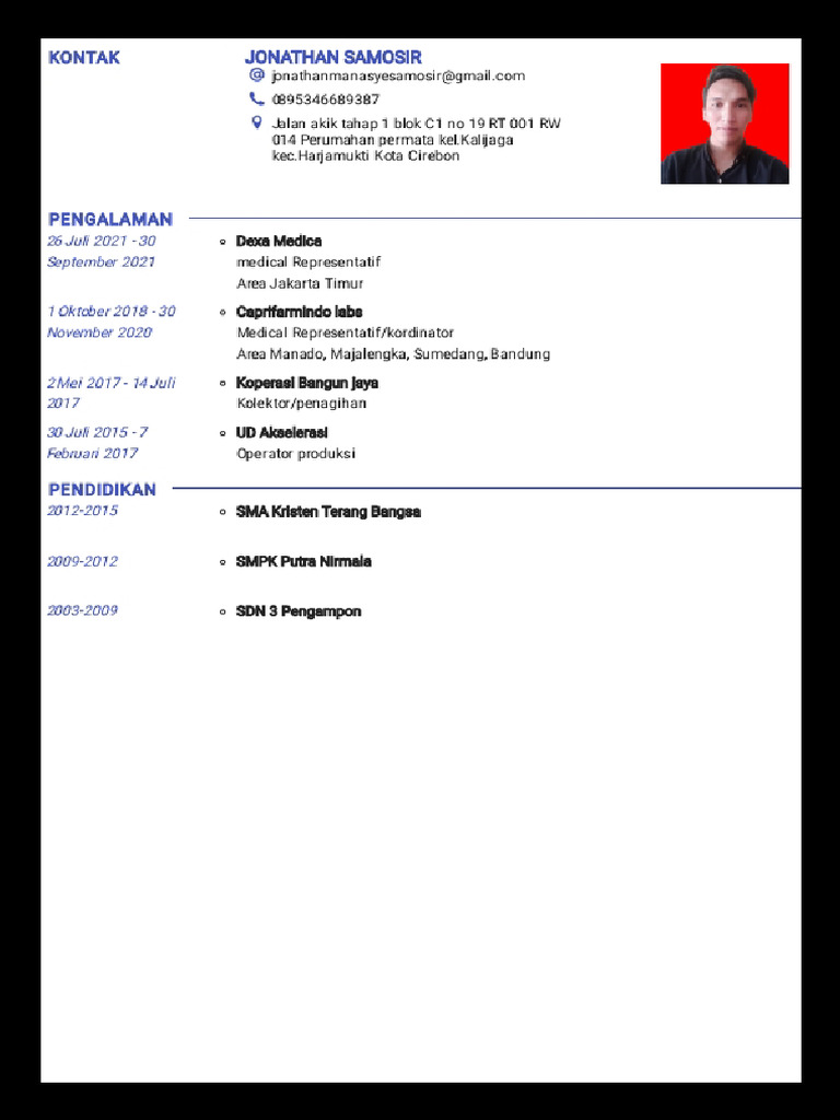 CV Jonathan Samosir - MR - SOCMED | PDF