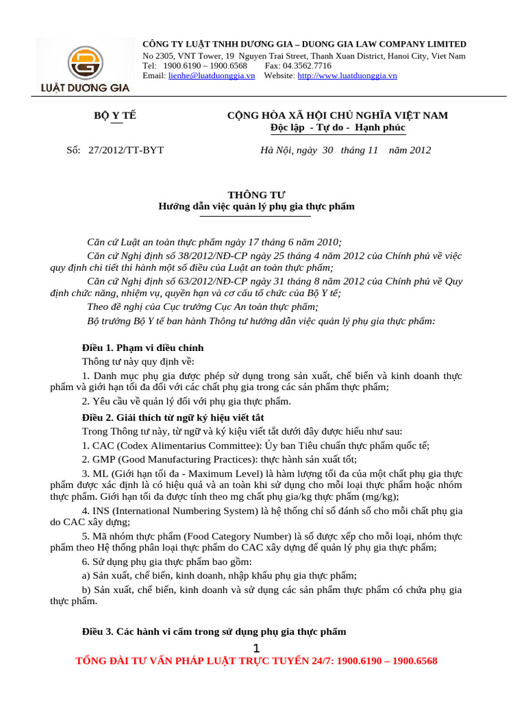 Thong Tu 27 2012 TT BYT Ngay 30 Thang 11 Nam 2012 | PDF
