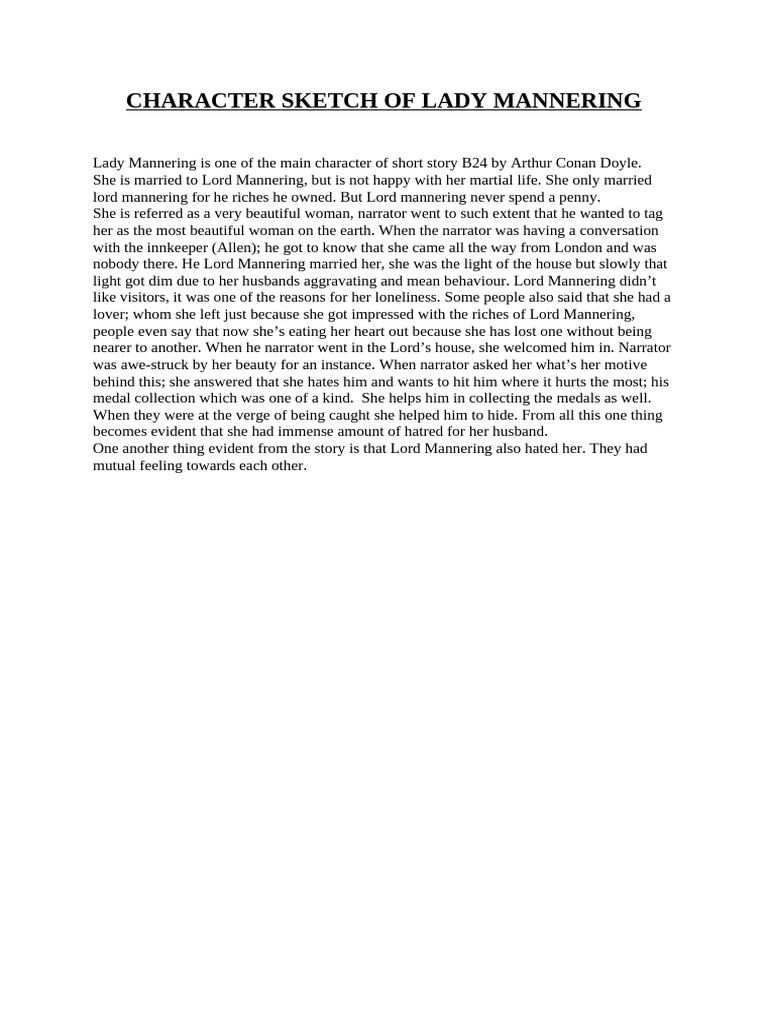 Character Sketch of Lady Mannering | PDF