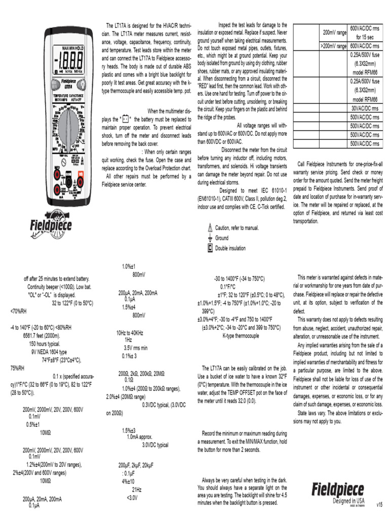 Opman LT17A Web | PDF | Direct Current | Fuse (Electrical)