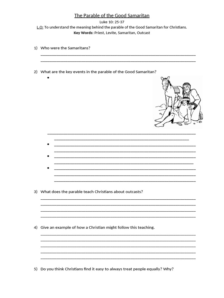 Understanding the Good Samaritan Parable | PDF | Parables Of Jesus ...