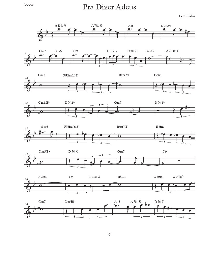 Pra Dizer Adeus (BB) - Score | PDF