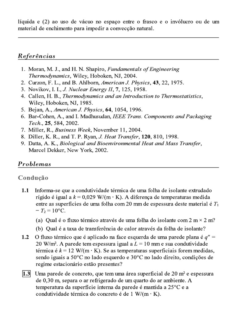 Cap 1 Problemas Incropera | PDF