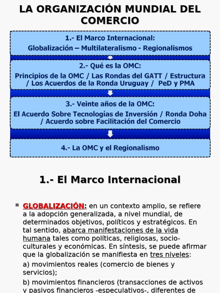 OMC | PDF | Organización de Comercio Mundial | Ronda Uruguay