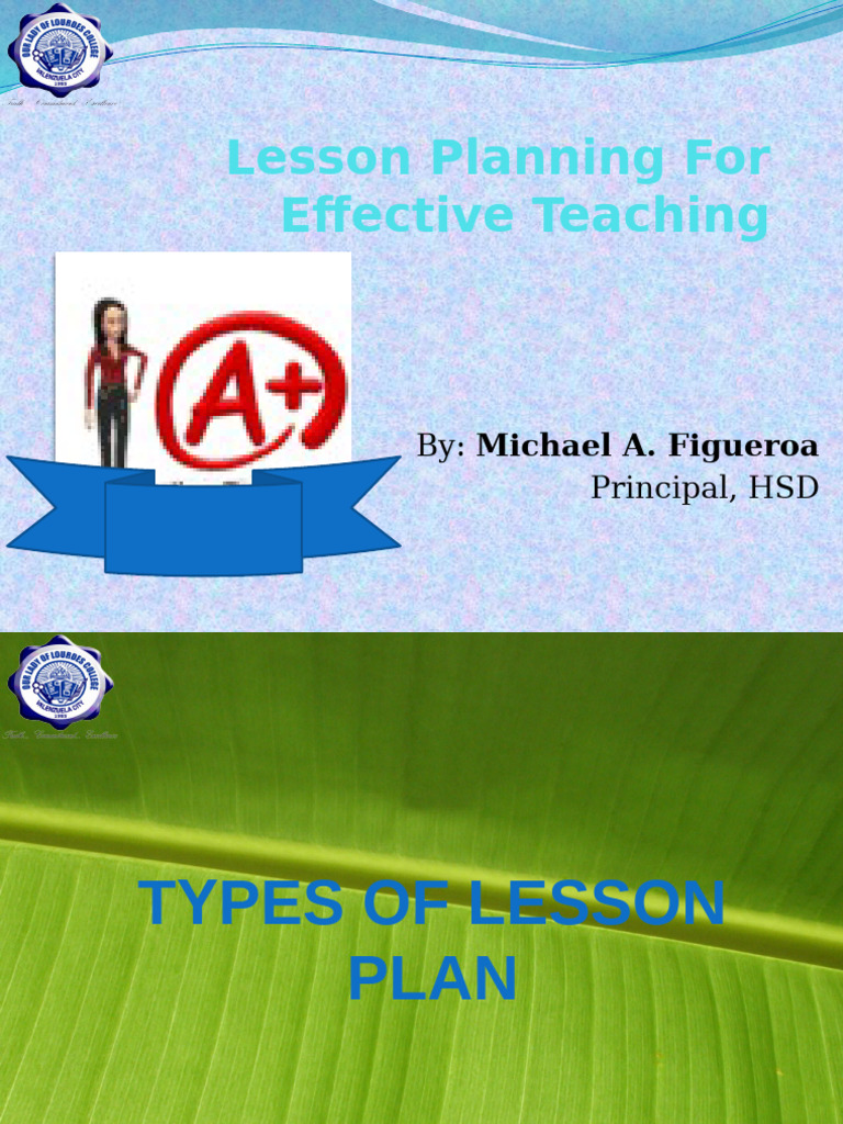 Lesson Planning For Effective Teaching Ppoint Final PP | PDF | Lesson ...