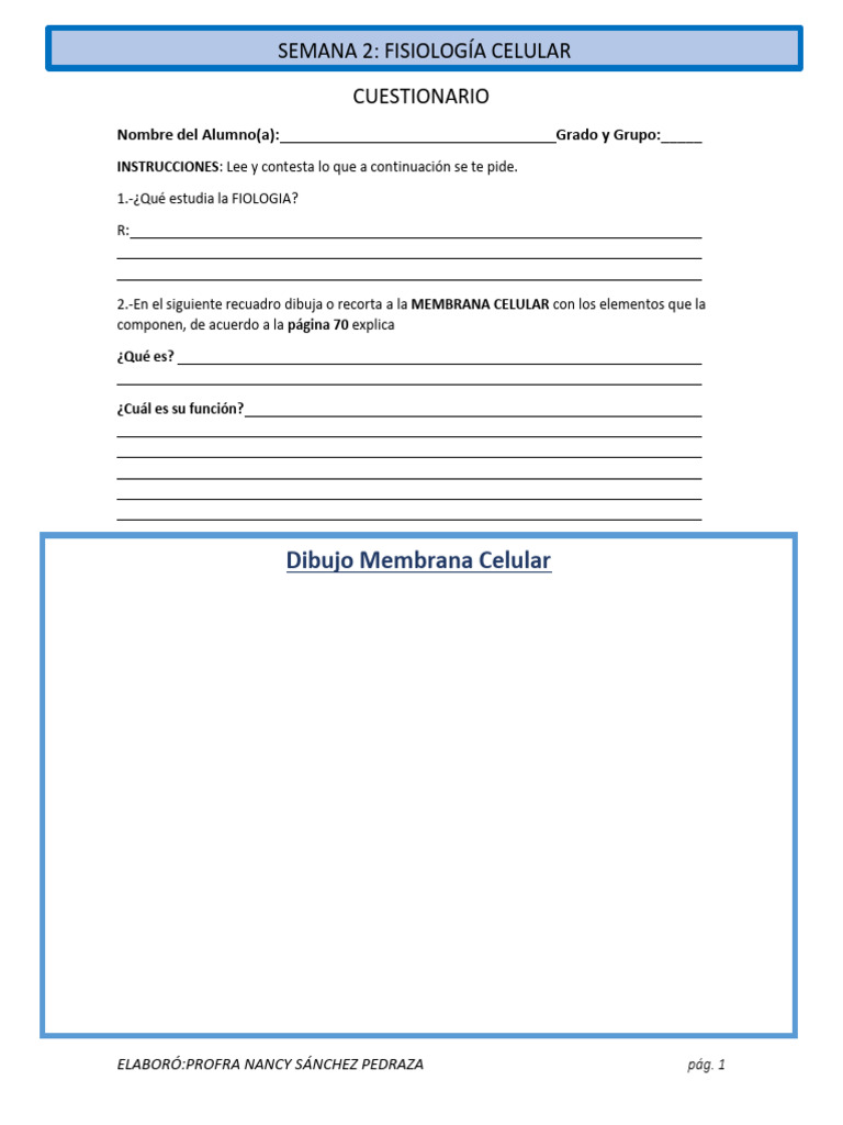 Semana 2 Cuestionario Biologia | PDF | Biología Celular | Bioquímica