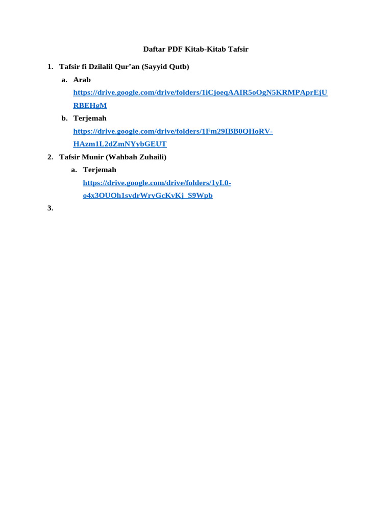 Daftar PDF Kitab Tafsir | PDF