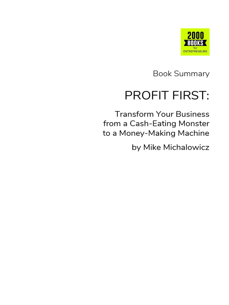 Summary Profit First | PDF | Money