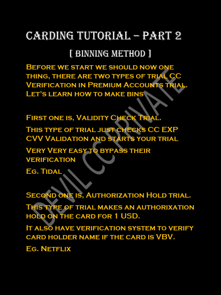 Carding Tutorial-Part2 | PDF