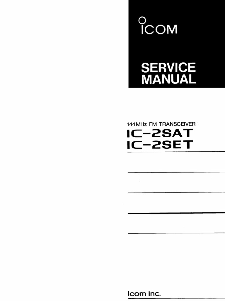 620 - Icom Service Manual Ic-2Set | PDF
