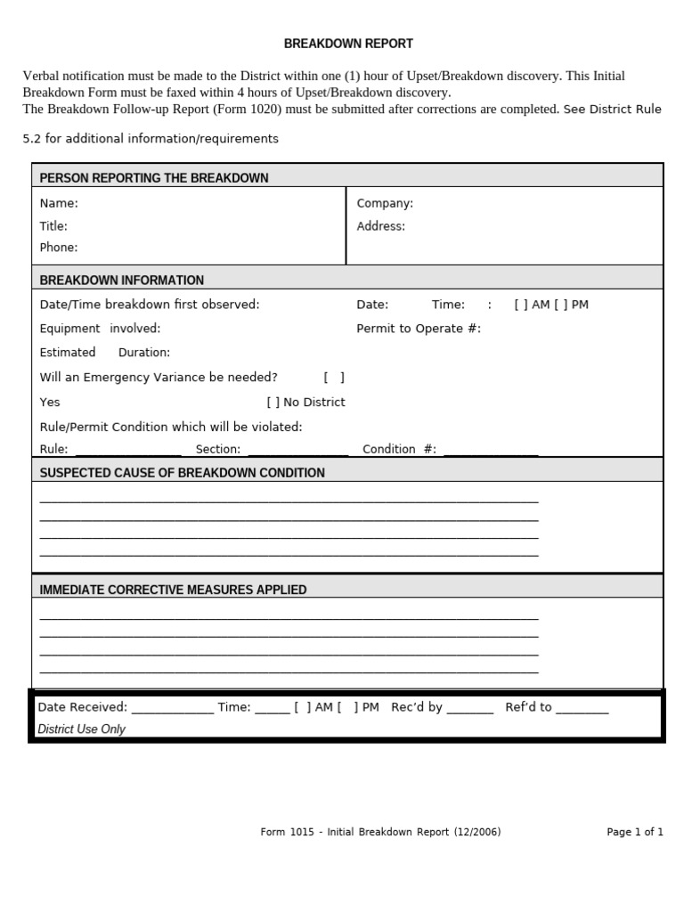 Initial Breakdown Report | PDF