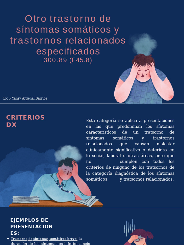 Otro Trastorno de Síntomas Somáticos y Trastornos Relacionados | PDF | Trastorno de ansiedad ...