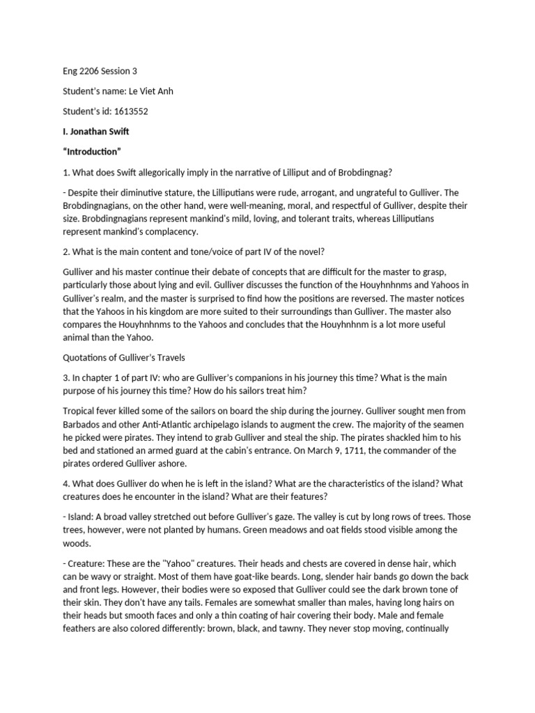 Eng 2206 Session 3 | PDF | Candide | Gulliver's Travels