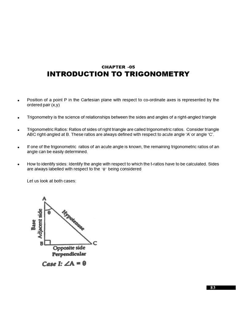 Trigonometry Basics for CBSE Class X | PDF | Trigonometric Functions ...
