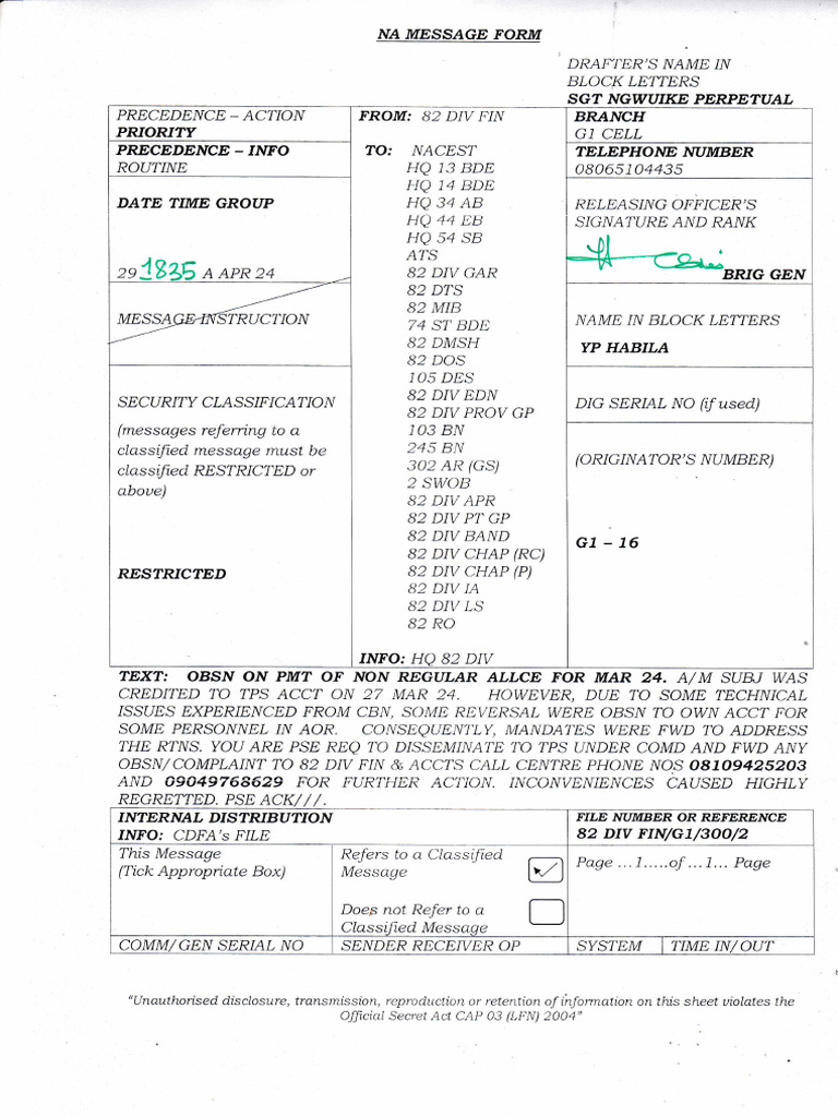 82 Div Fin Allce PMT Failure | PDF | Telephony