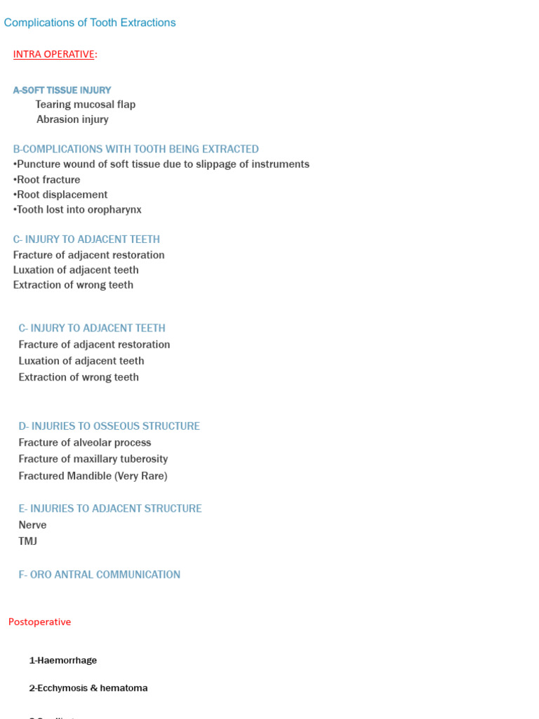 Complications of Extractions | PDF | Medical Specialties | Clinical ...