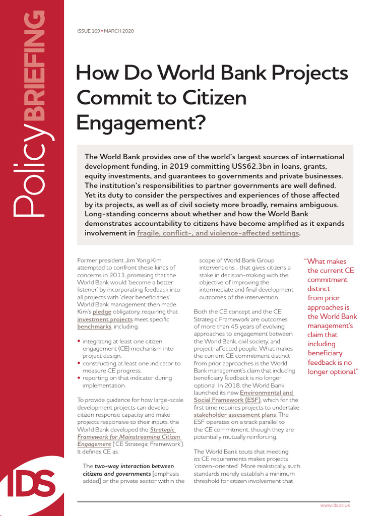 2020 Nadelman World Bank Citizen Engagement PB169 Citizen Online | PDF ...