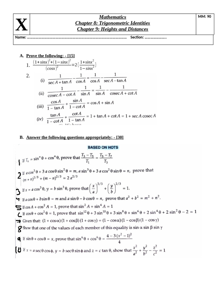 Trigonometry ADVANCED X | PDF