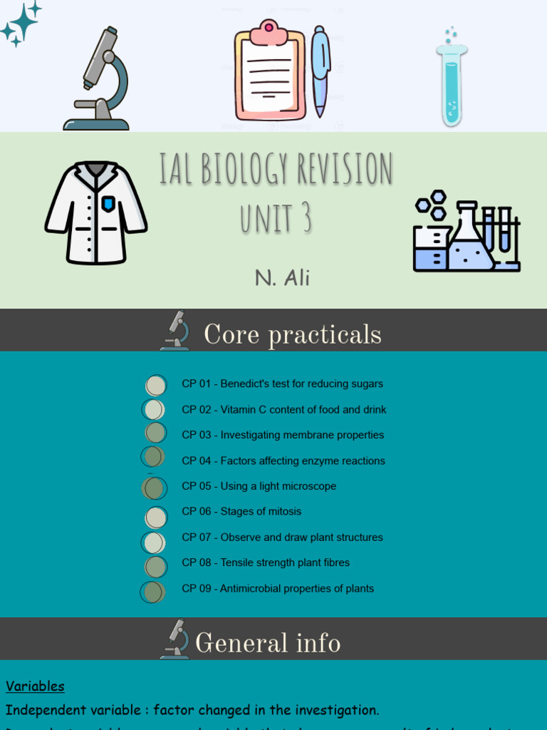 IAL Biology Unit 3 Summary Notes by N. Ali | PDF | Endoplasmic ...