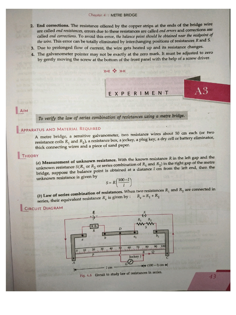 To Verify Ohms Law Using Metre Bridge | PDF