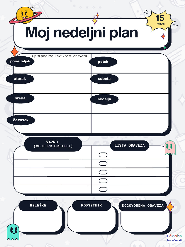 PRILOG 6 Moj Nedeljni Plan | PDF