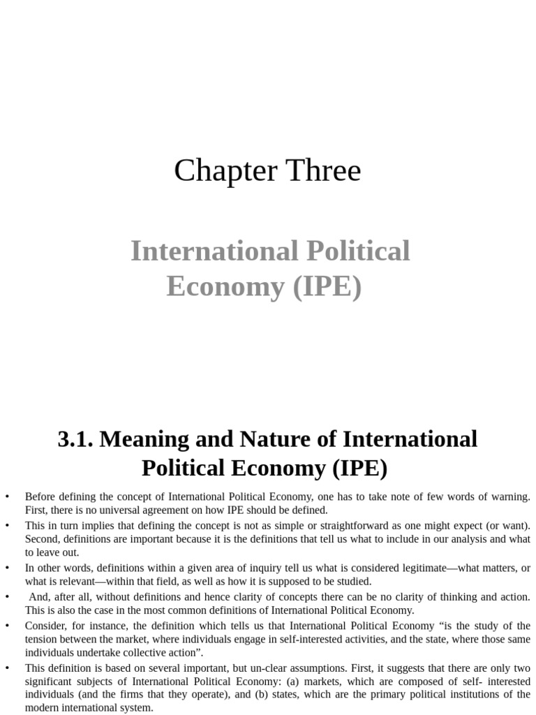 Global Affairs Chapter Three PP | PDF | Free Trade | World Trade Organization