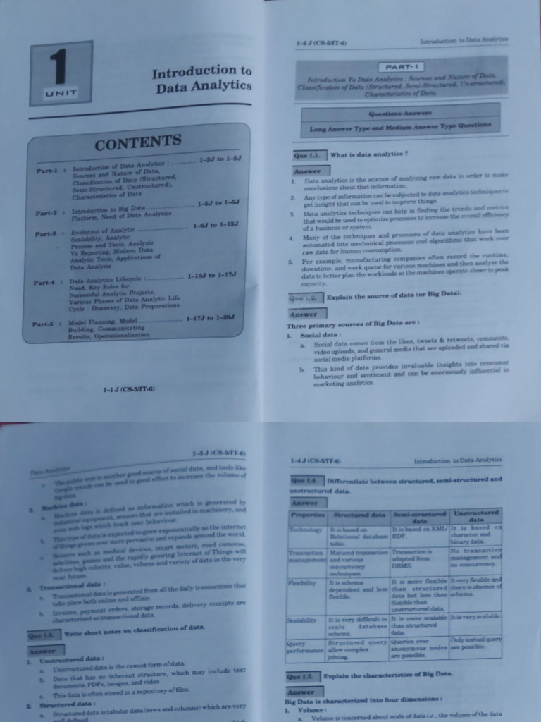 Data Analytics - Unit - 1 | PDF | Analytics | Big Data