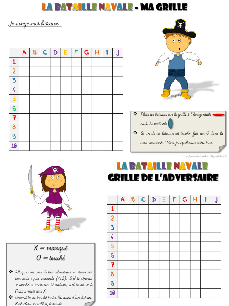 Grille de bataille navale à imprimer | PDF