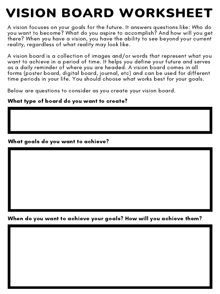 Allen Vision Board Worksheets | PDF | Career & Growth | Lifestyle