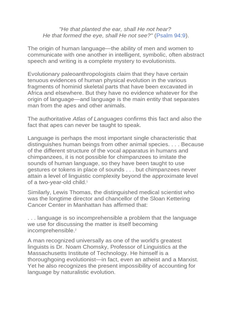 linguistics | PDF | Origin Of Language | Book Of Genesis