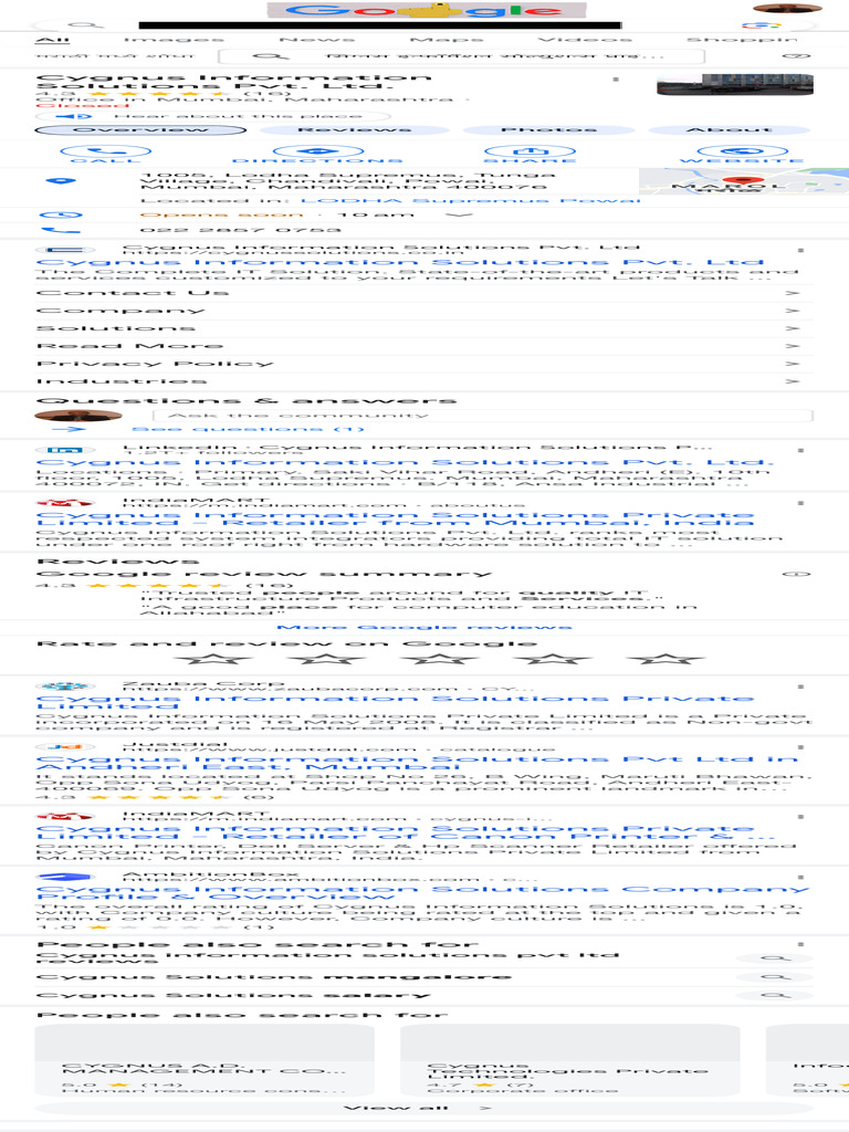Cygnus Information Solutions Overview | PDF