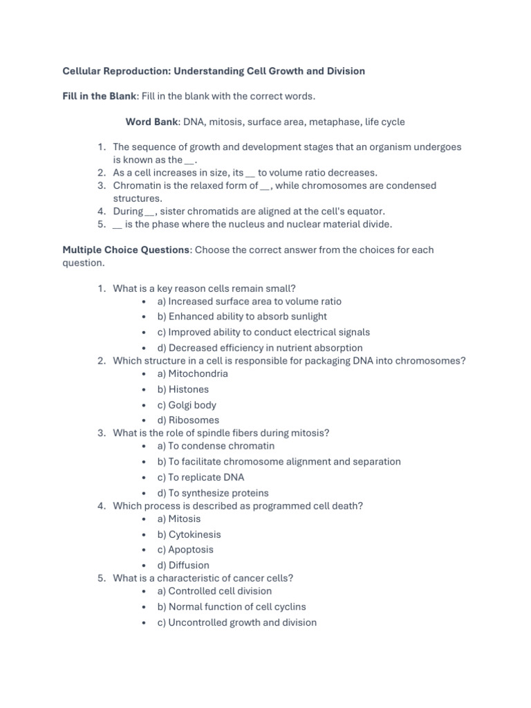 Cellular Reproduction | PDF | Mitosis | Cell Growth
