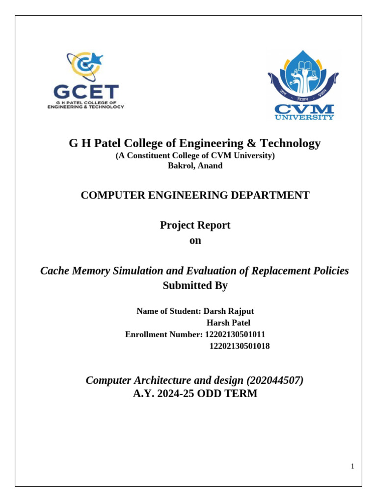 DAA miniproject | PDF | Cache (Computing) | Computer Data