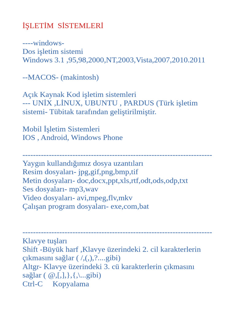 İşletim Sistemleri | PDF