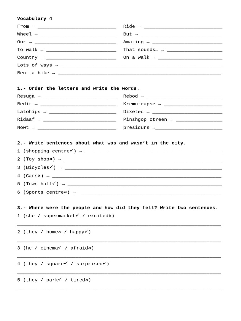 Kids Can 6 Unit 2 Vocabulary Activities | PDF