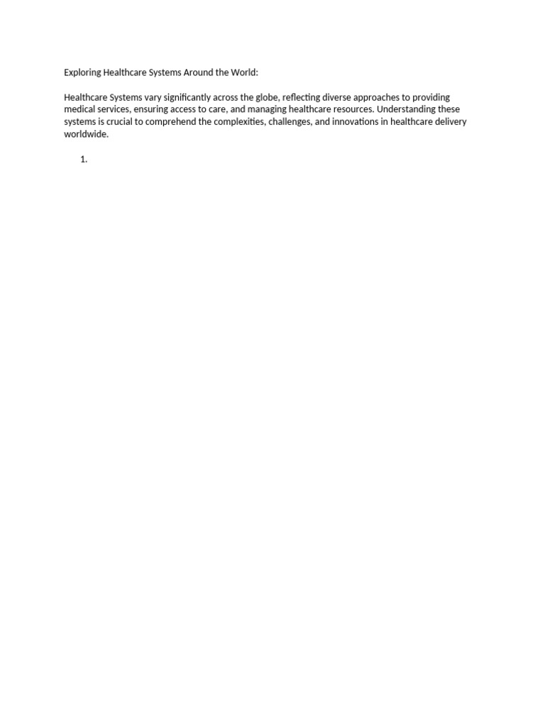 Global Healthcare Systems Overview | PDF