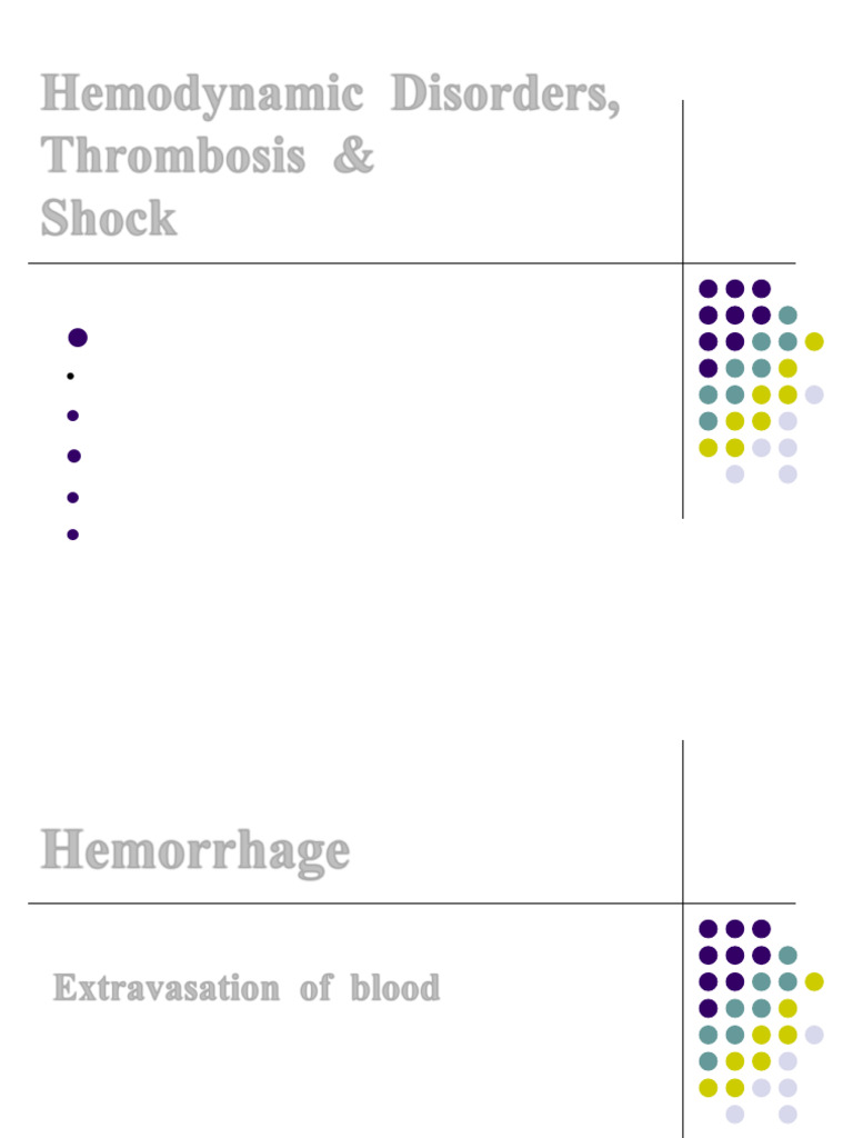 Hemodynamic Disorders | PDF | Thrombus | Coagulation