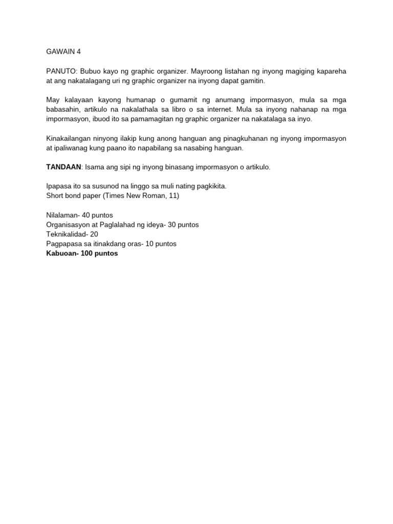 Ikaapat Na Gawain - Fil 111 | PDF