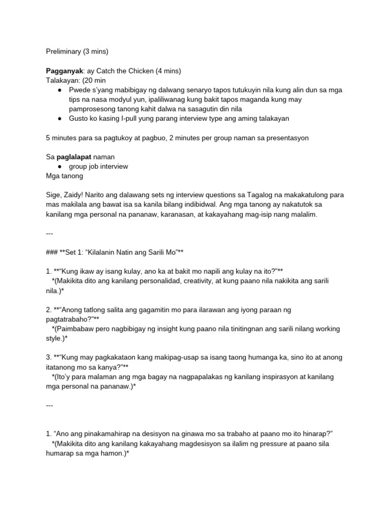 Draft Para Sa Lp Pdf