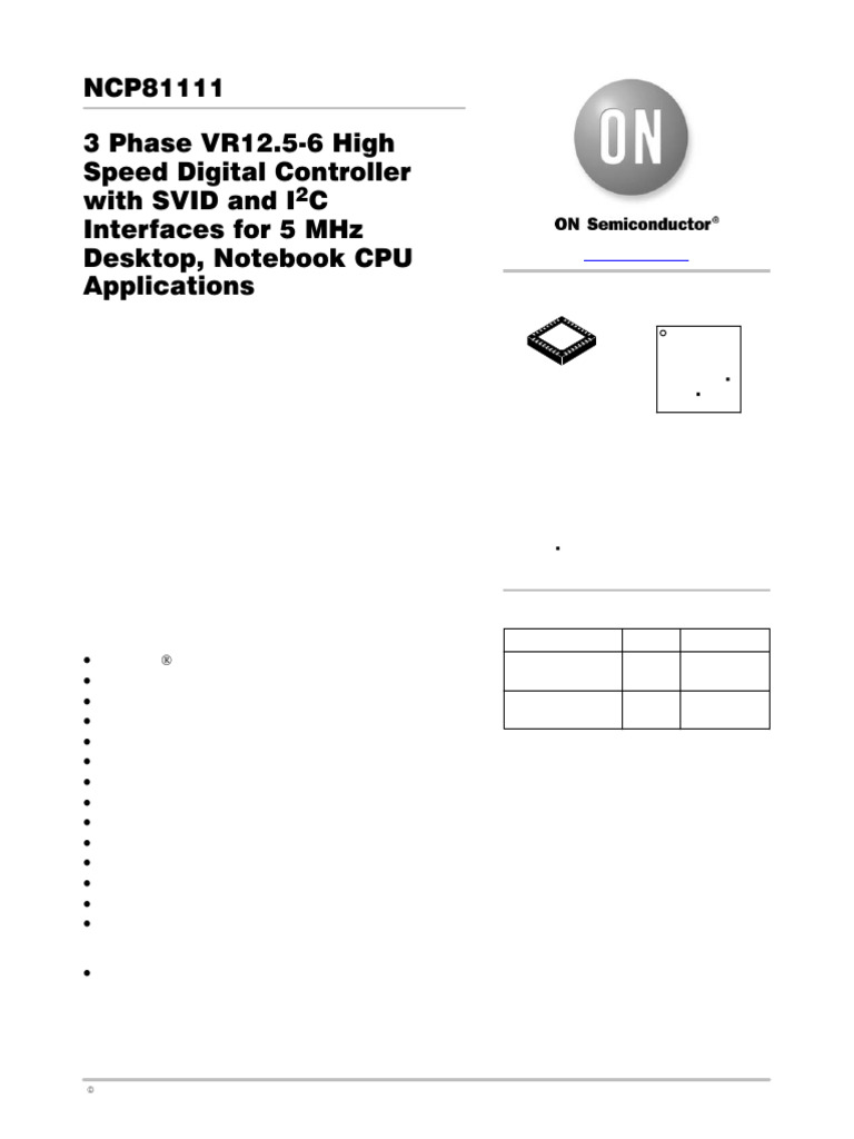 NCP81111 D 968155 | PDF | Amplifier | Computer Engineering