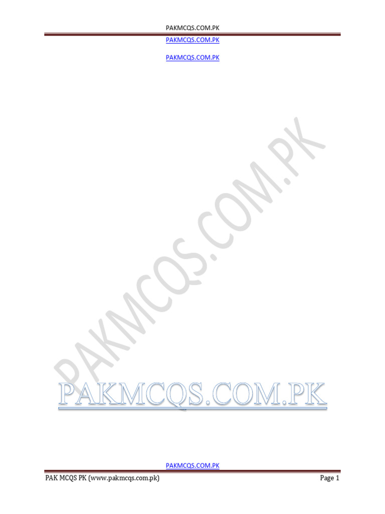 Pak Mcqs PK Mcqs in PDF | PDF | Pakistan
