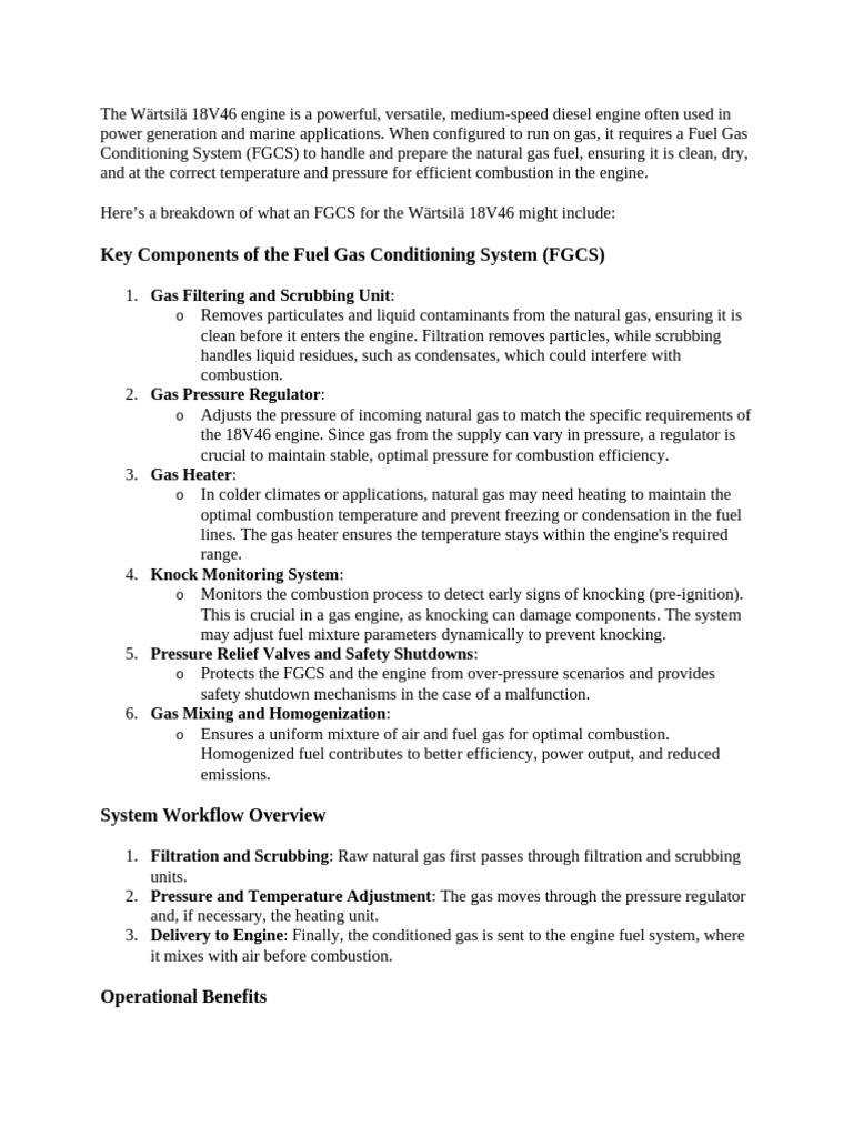 Wartsila 18V46 Fuel Gas Conditioning System | PDF | Combustion | Engines