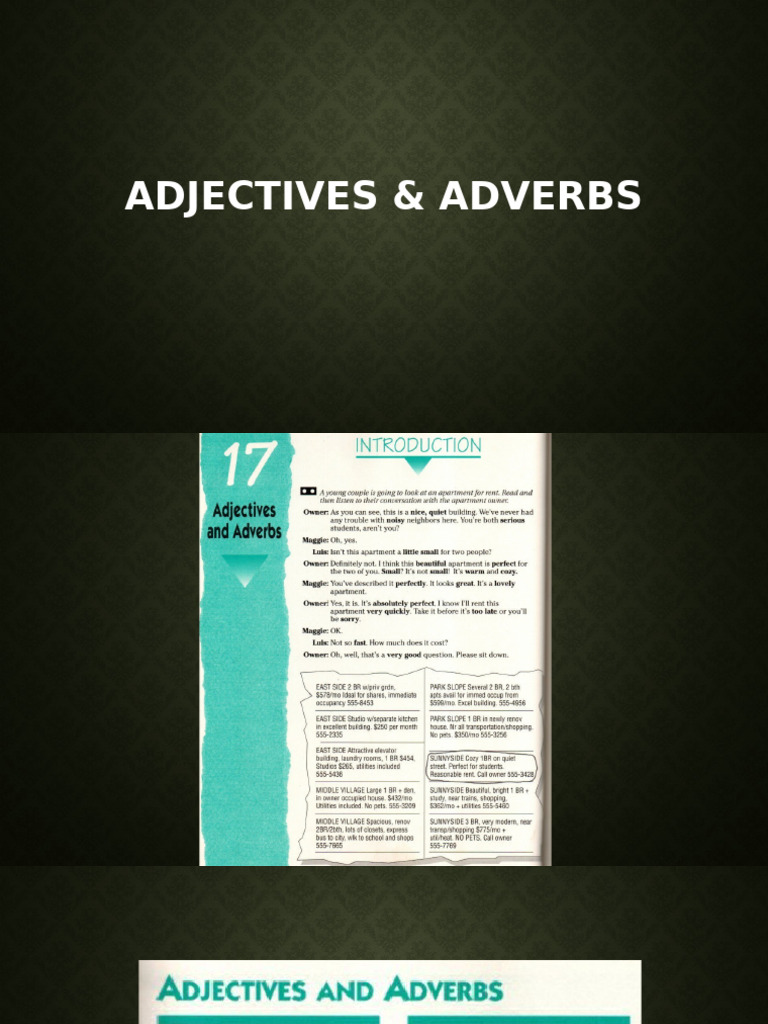 Class (15!10!24) Adjectives and Adverbs - Differences | PDF | Language ...