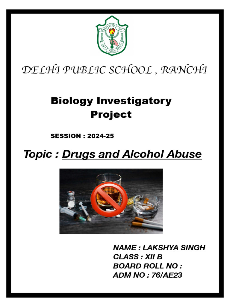 Drugs and Alcohol Abuse Project Bio | PDF | Substance Abuse | Stimulant