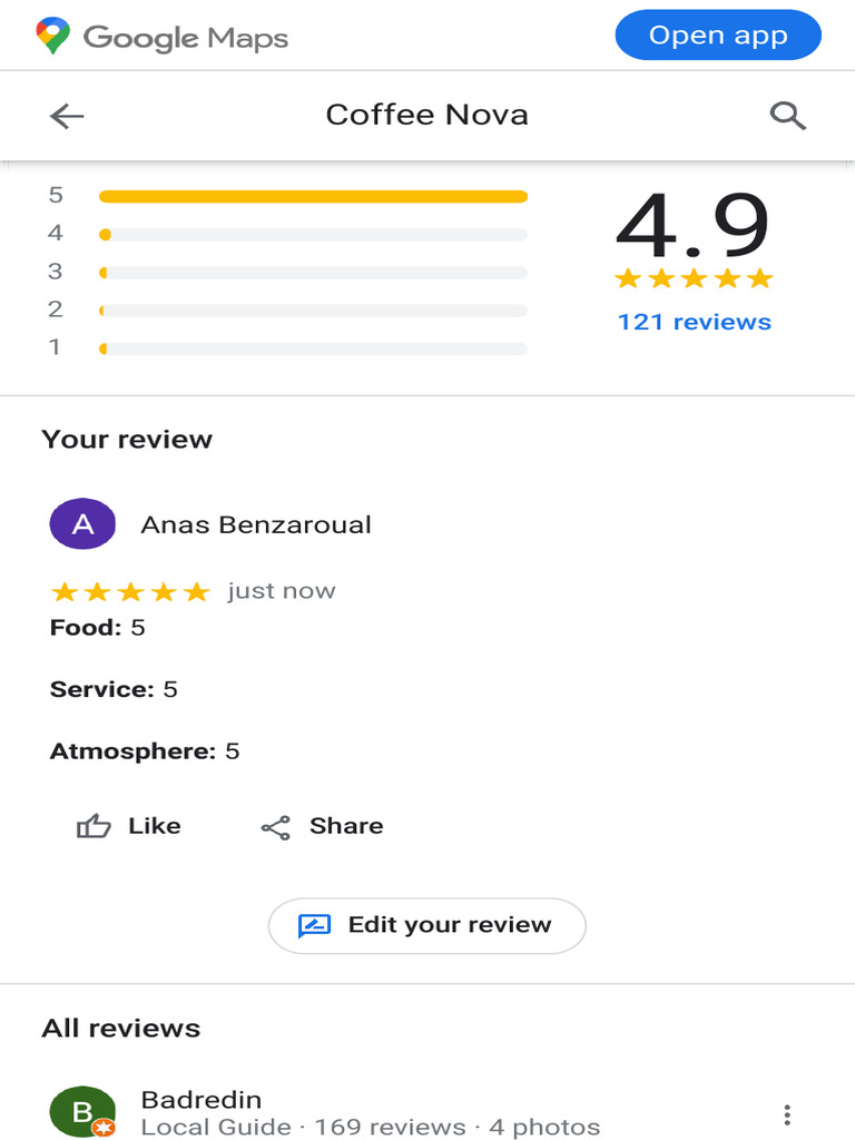Coffee Nova - Google Maps | PDF