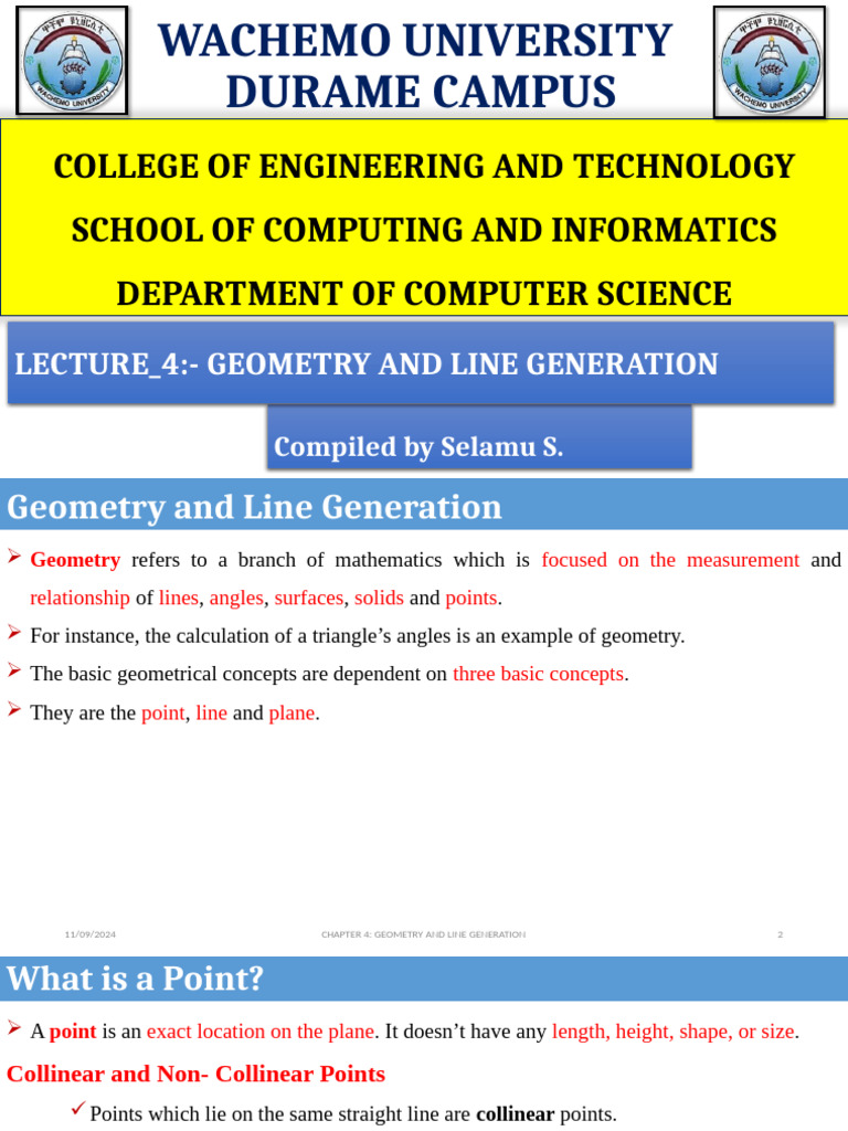 Lecture - 4 Geometery and Line Generation | PDF | Line (Geometry) | Geometry