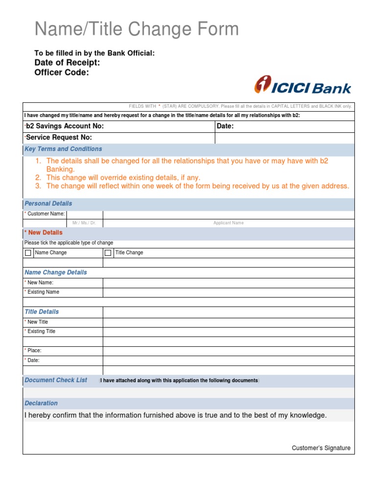 Bank Title/Name Change Request Form | PDF | Business | Law